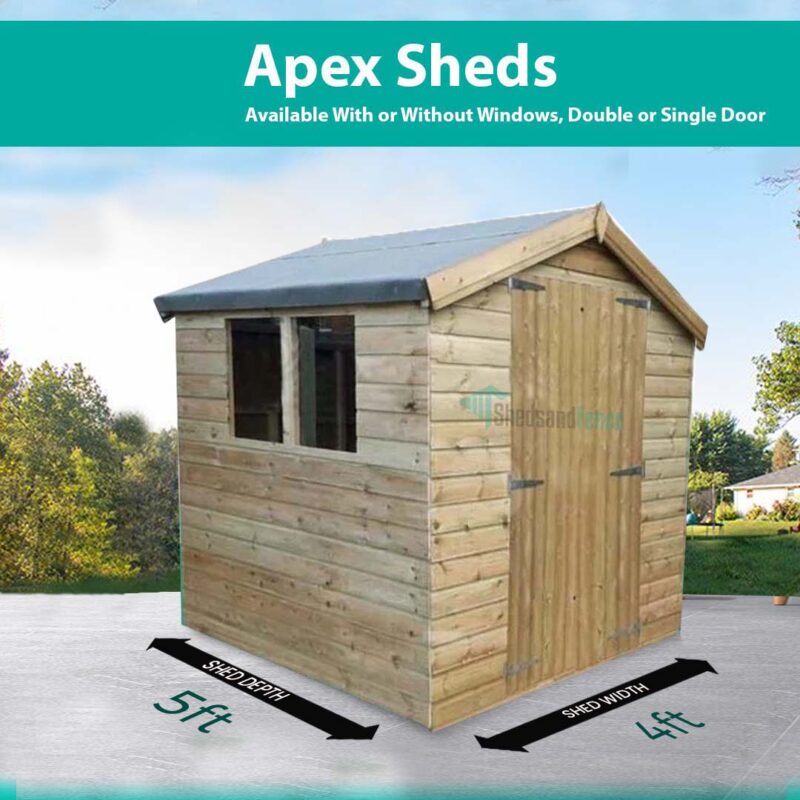 4ft X 5ft Apex Shed - Sheds and Fence