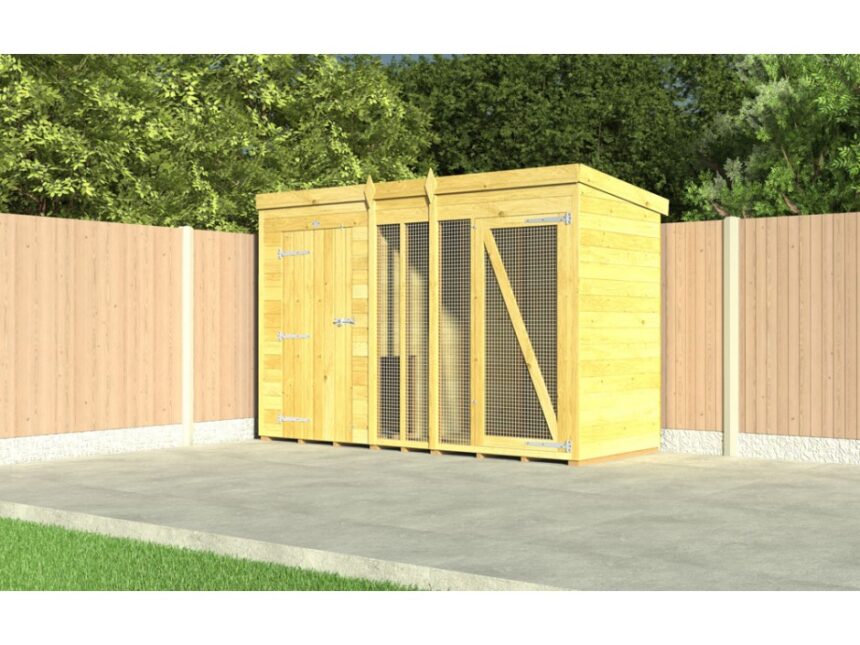 8ft X 4ft Dog Kennel and Run Full Height - Sheds and Fence