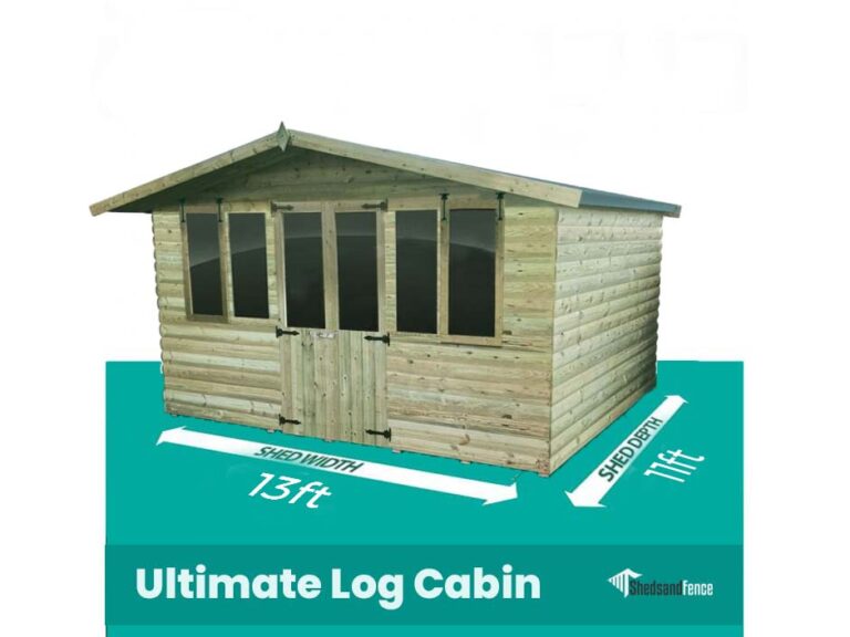 13ft X 11ft Log Cabin - Sheds and Fence
