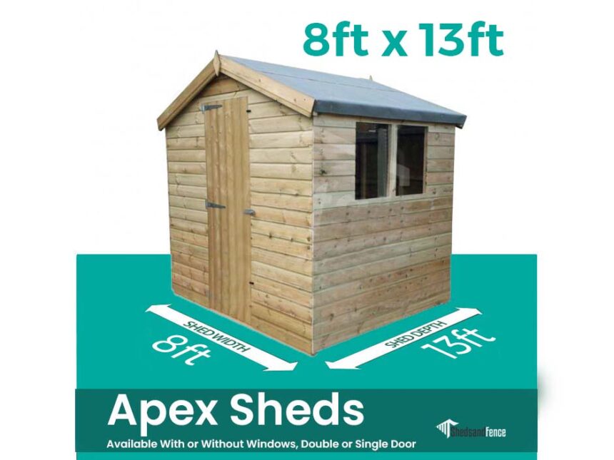 8ft X 13ft Apex Shed - Sheds and Fence