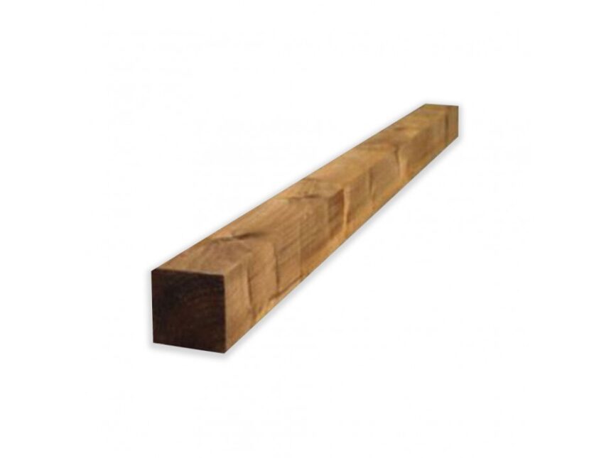 8ft x 3" x 3" Tanalised Treated Timber Fence Post: Durable Support