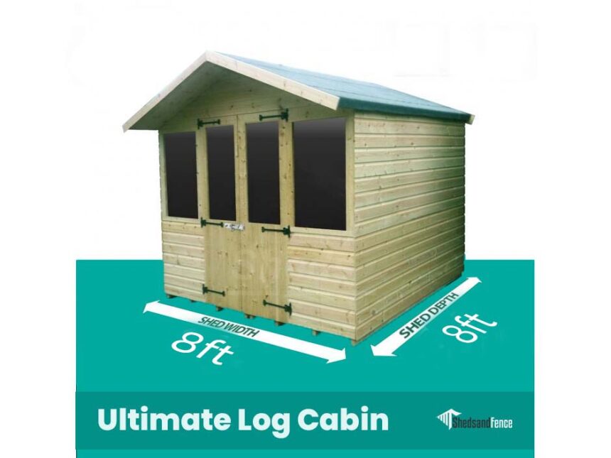 8ft X 8ft Log Cabin - Sheds and Fence
